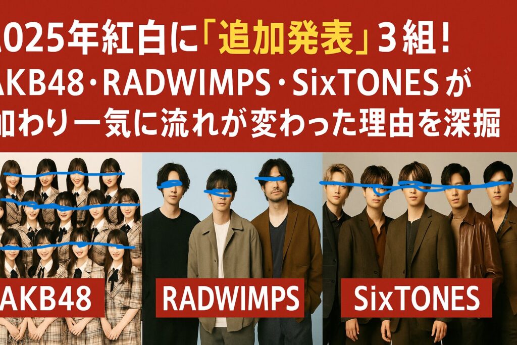2025年紅白で追加発表されたAKB48・RADWIMPS・SixTONESの理由とステージ予想を詳しく解説 | キニッター